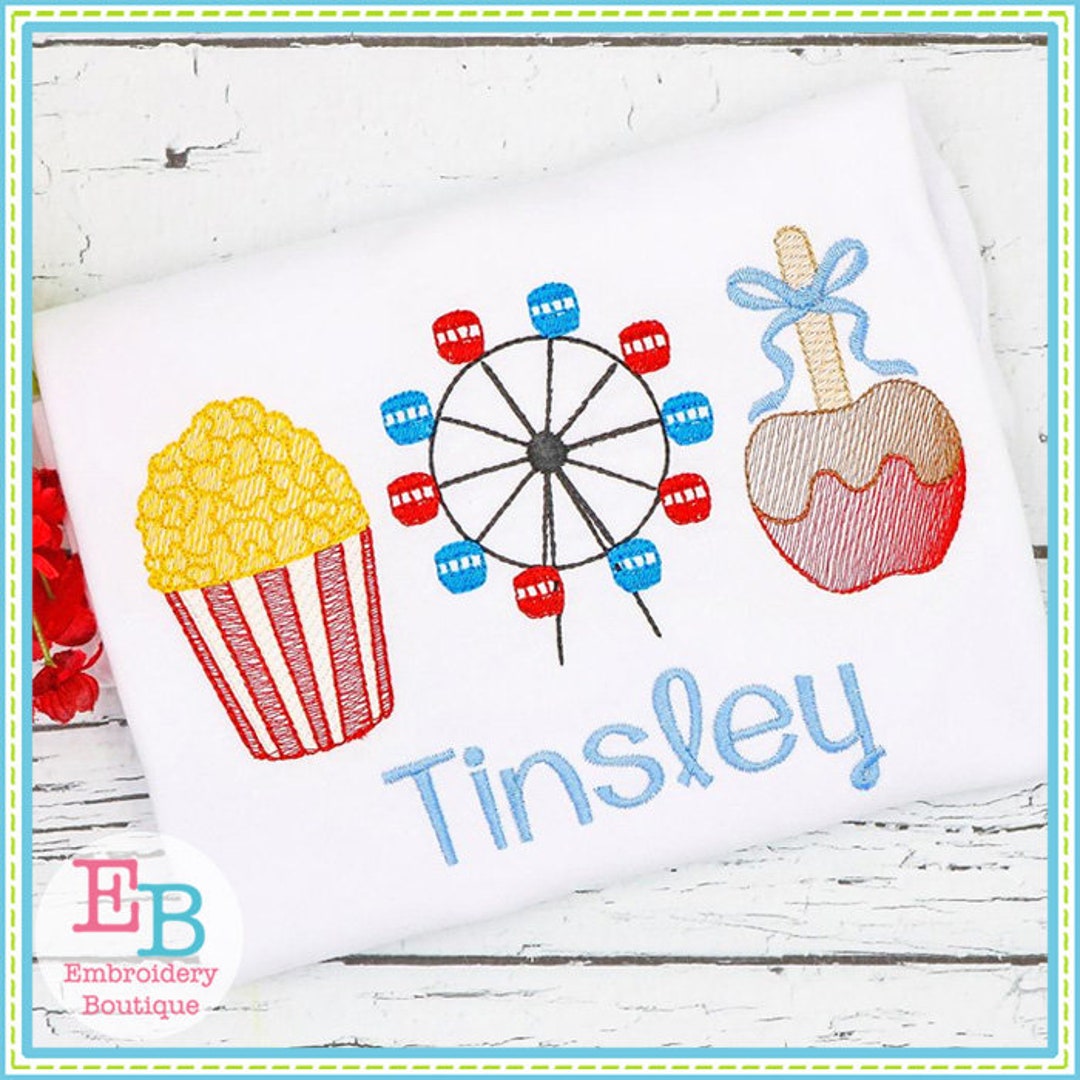 Fair Trio Sketch Embroidery Design: Summer Fun (digital Design File) - Etsy
