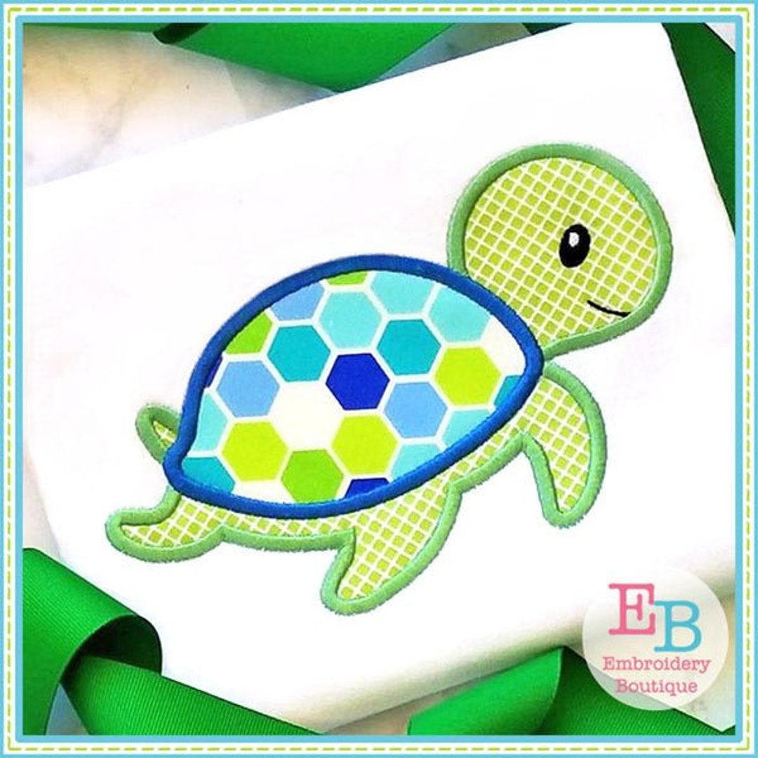Sea Turtle Applique: Machine Embroidery Digital File (instant Download ...