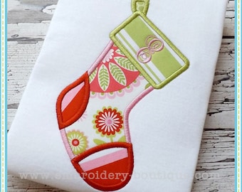 Digital Machine Embroidery Design Christmas Stocking Applique - Etsy