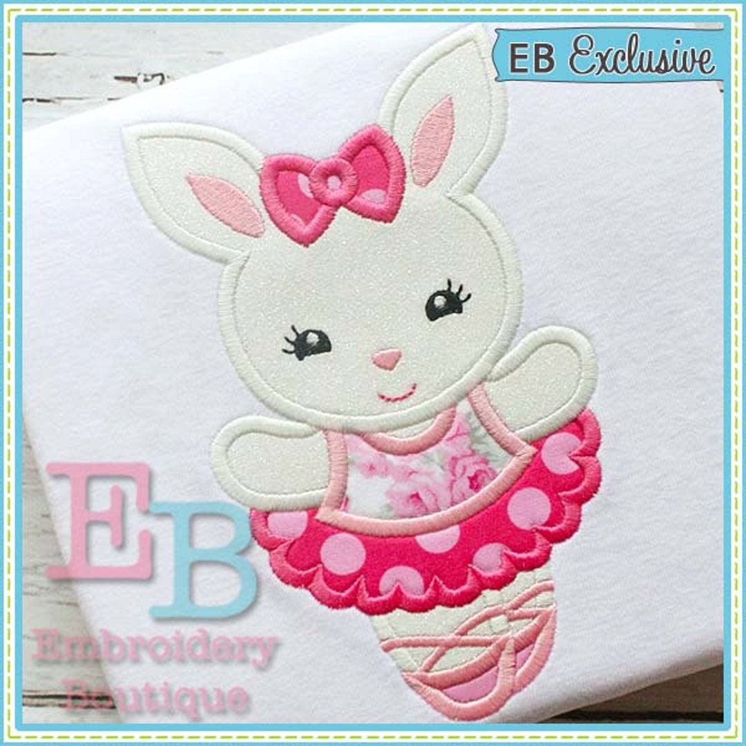 Ballet Bunny Applique Design, INSTANT DOWNLOAD, Multiple Sizes ...
