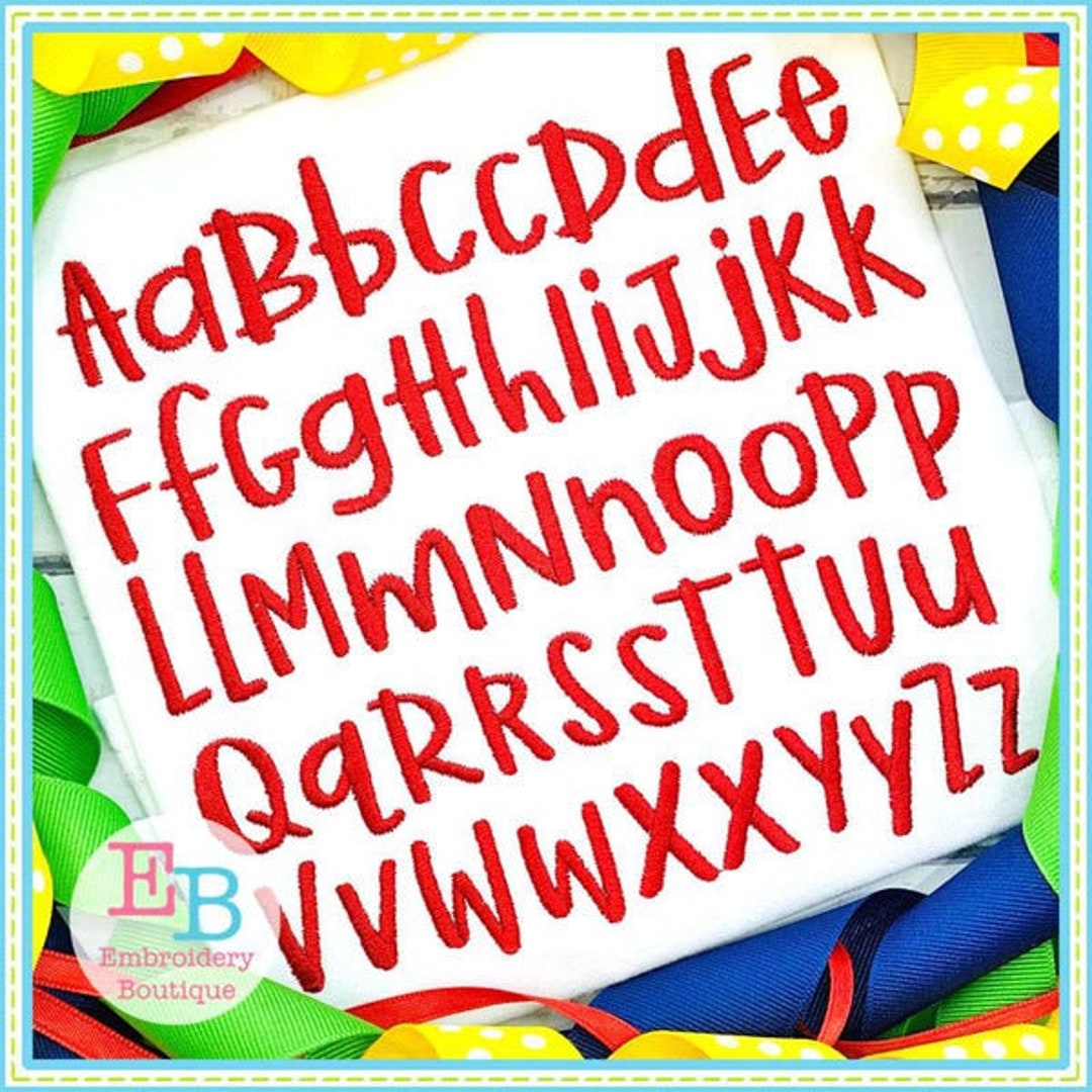 Watermelon Margarita Embroidery Font: Machine Embroidery Design ...