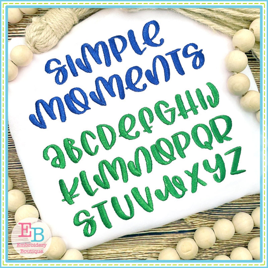 Simple Moments Embroidery Font: Machine Embroidery Design (digital ...