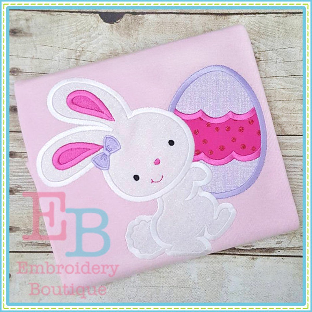 Bunny Easter Egg Applique Design, INSTANT DOWNLOAD, Multiple Sizes ...