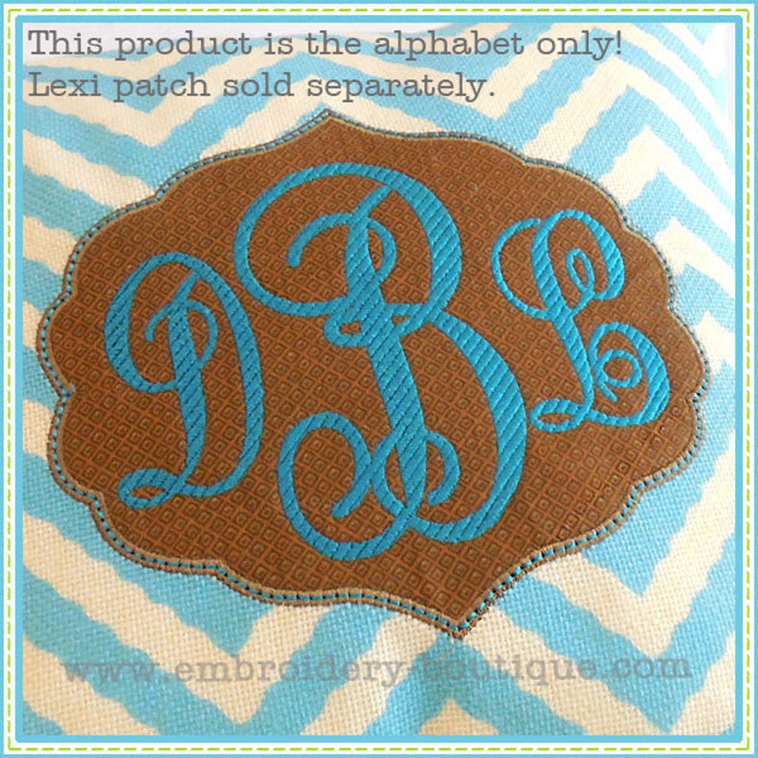 Striped Lexi Embroidery Font, INSTANT DOWNLOAD, Multiple Sizes and ...