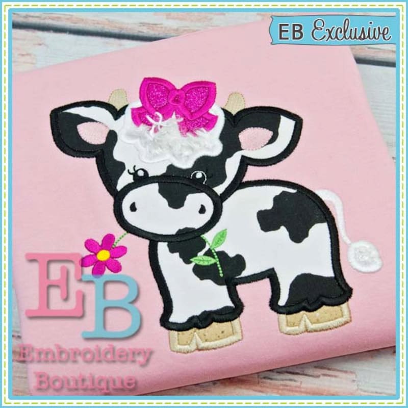 Cow Applique Design - Etsy