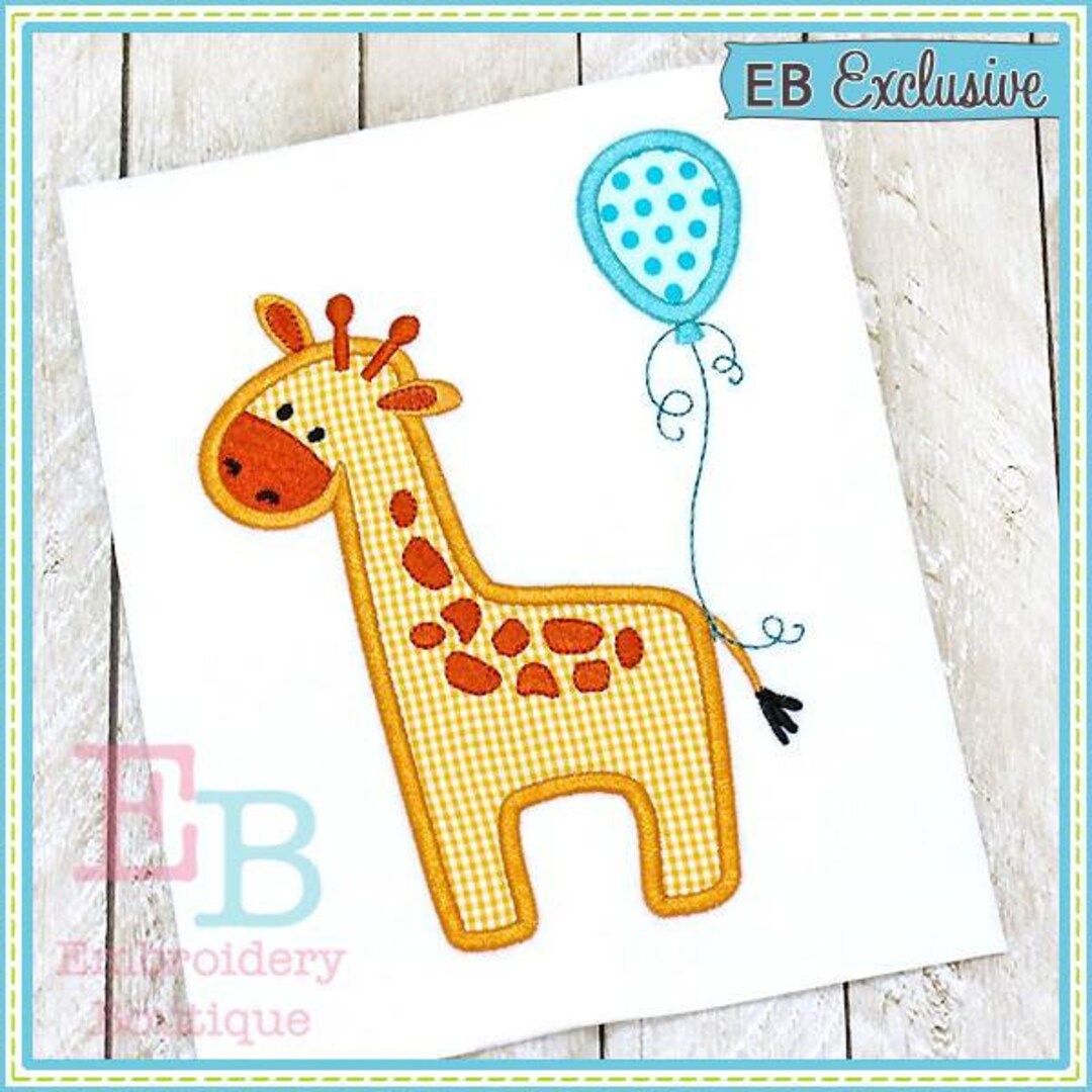 Baby Giraffe Applique, INSTANT DOWNLOAD, Multiple Sizes & Formats ...