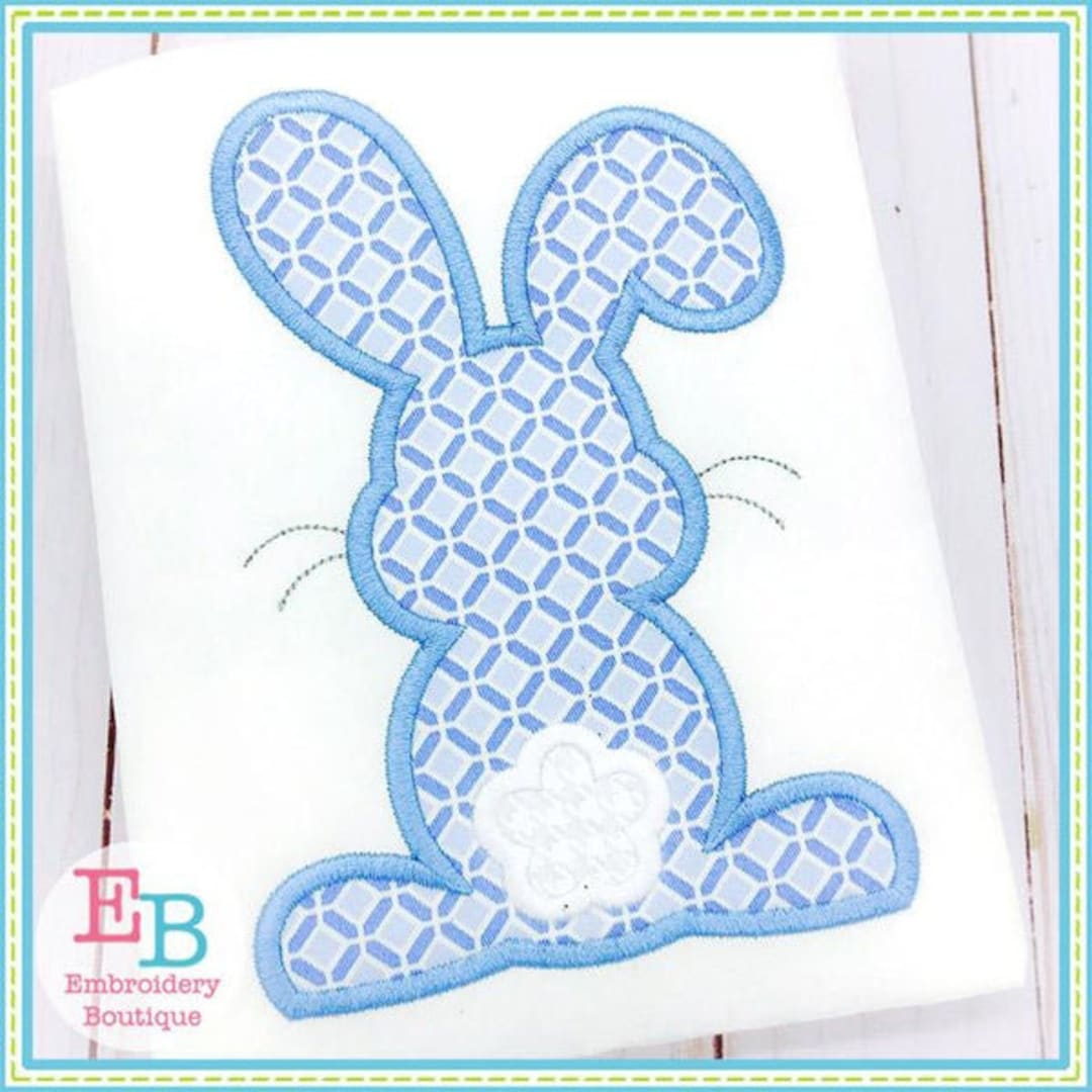 Bunny Backside Satin Applique, INSTANT DOWNLOAD, Multiple Sizes ...