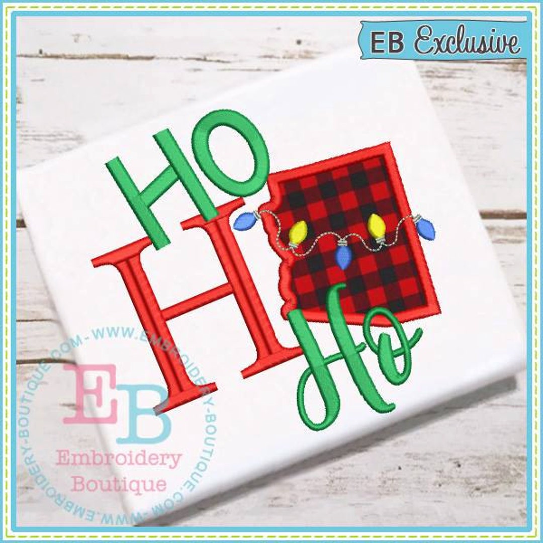 Ho Ho Ho Arizona Applique Design, INSTANT DOWNLOAD, Multiple Sizes ...