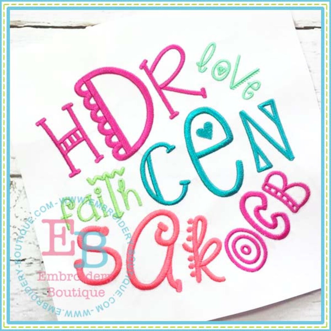 Only Hope Embroidery Font: Machine Embroidery Design (instant Download ...