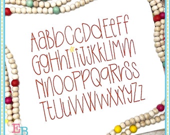 Machine Embroidery Design Casual Cursive Applique Alphabet Bean Stitch ...