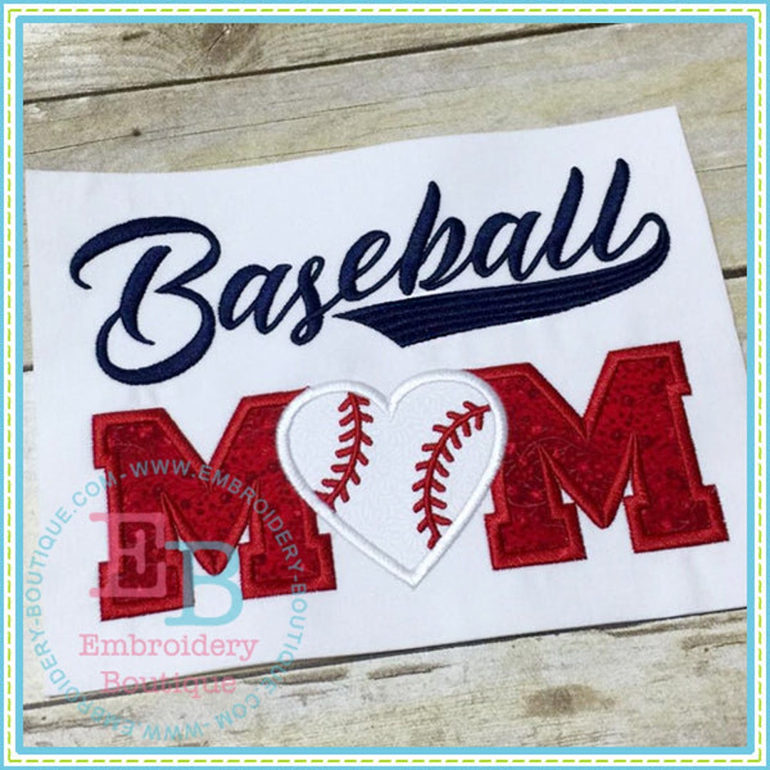 Baseball Mom Applique, INSTANT DOWNLOAD, Multiple Sizes & Formats ...