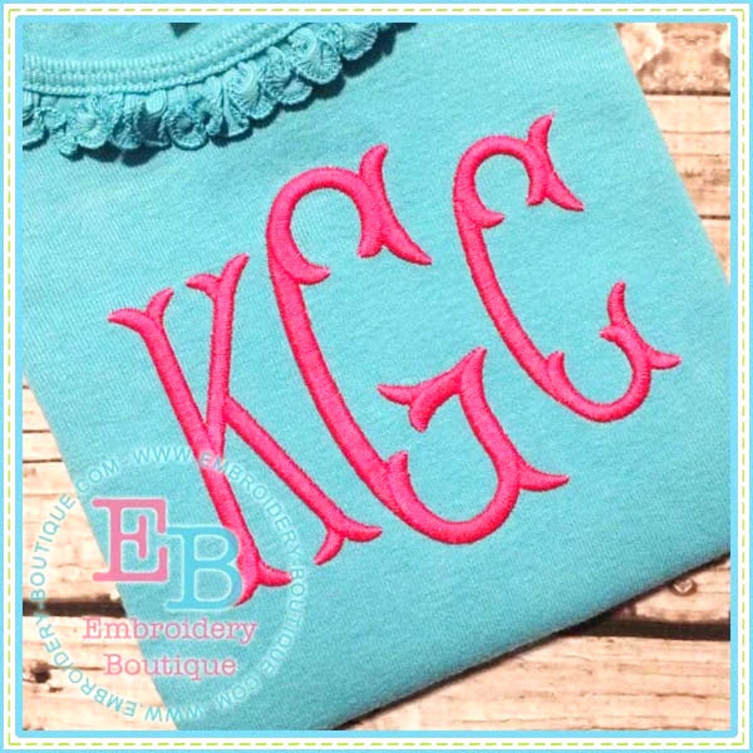 Bliss Monogram Embroidery Font: Satin Stitch Alphabet (digital Design ...