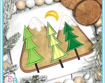 Machine Embroidery Design Applique Winter Trees Satin INSTANT DOWNLOAD ...