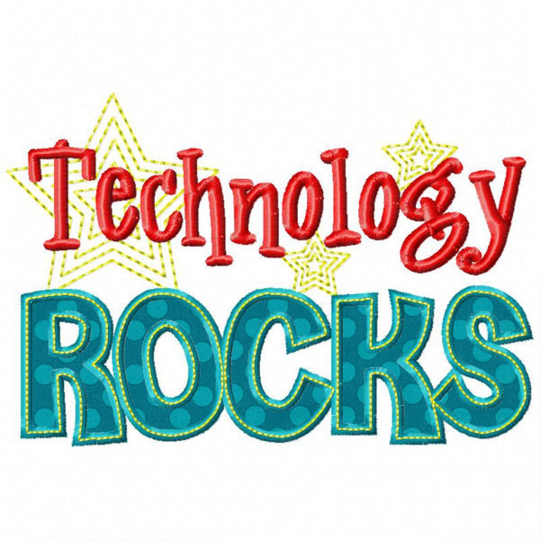 Technology Rocks Applique, INSTANT DOWNLOAD, Multiple Sizes & Formats ...