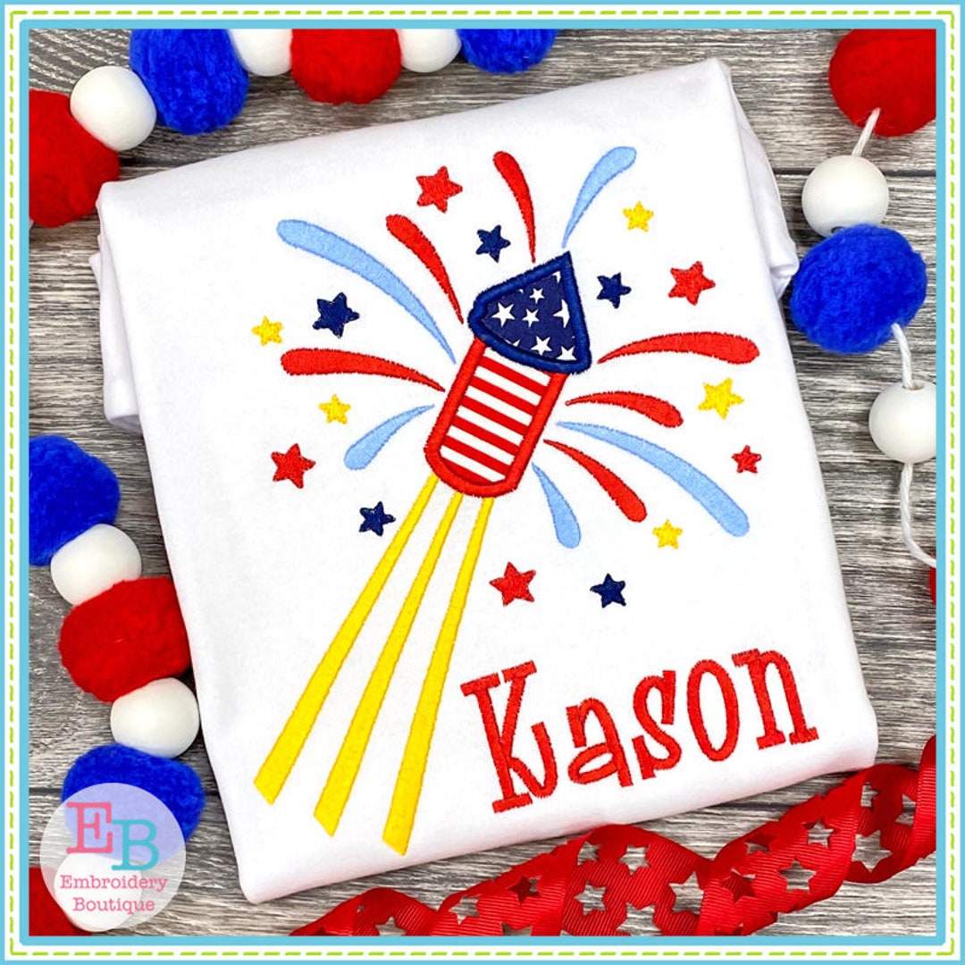 Firecracker Satin Applique, 4th July Design, INSTANT DOWNLOAD, Multiple ...