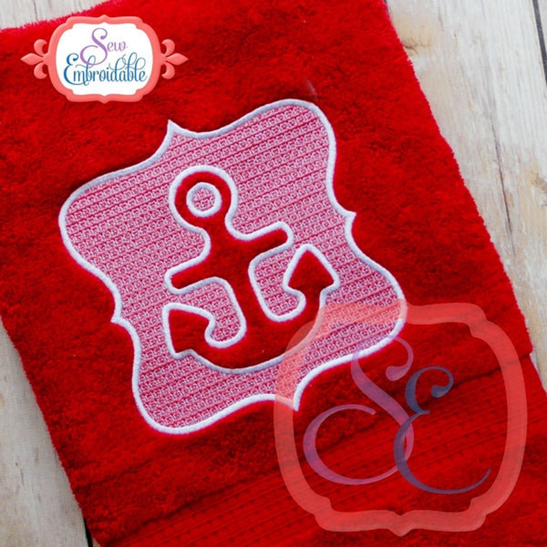 Embossed Anchor Applique, INSTANT DOWNLOAD, Multiple Sizes and Formats ...