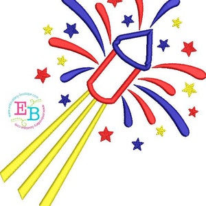 Firecracker Satin Applique, 4th July Design, INSTANT DOWNLOAD, Multiple ...