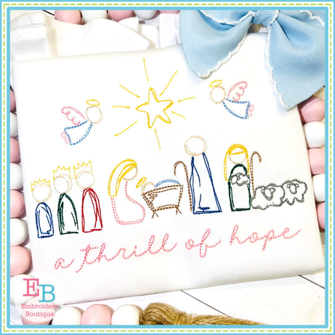 A Thrill of Hope Embroidery Design: Christmas Nativity (digital File ...