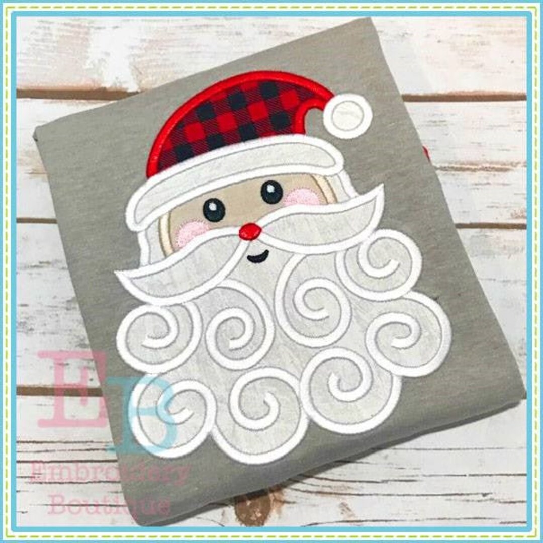 Swirly Beard Santa 2 Applique, INSTANT DOWNLOAD, Multiple Sizes ...