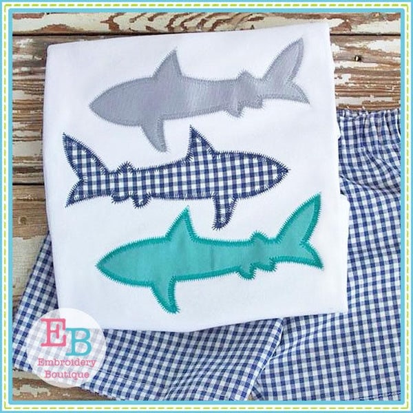 Shark Applique - Etsy