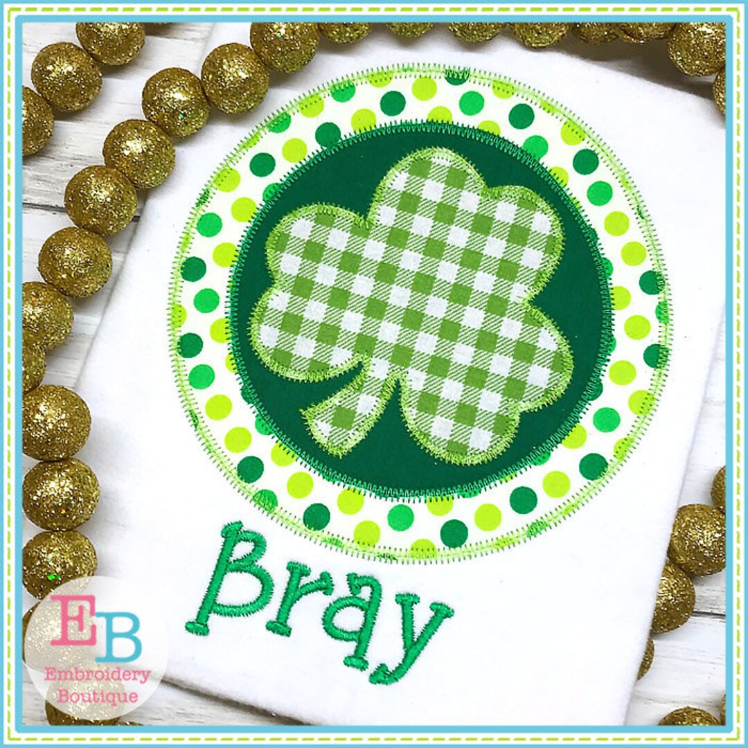 Shamrock Circle Applique, INSTANT DOWNLOAD, Multiple Sizes & Formats ...