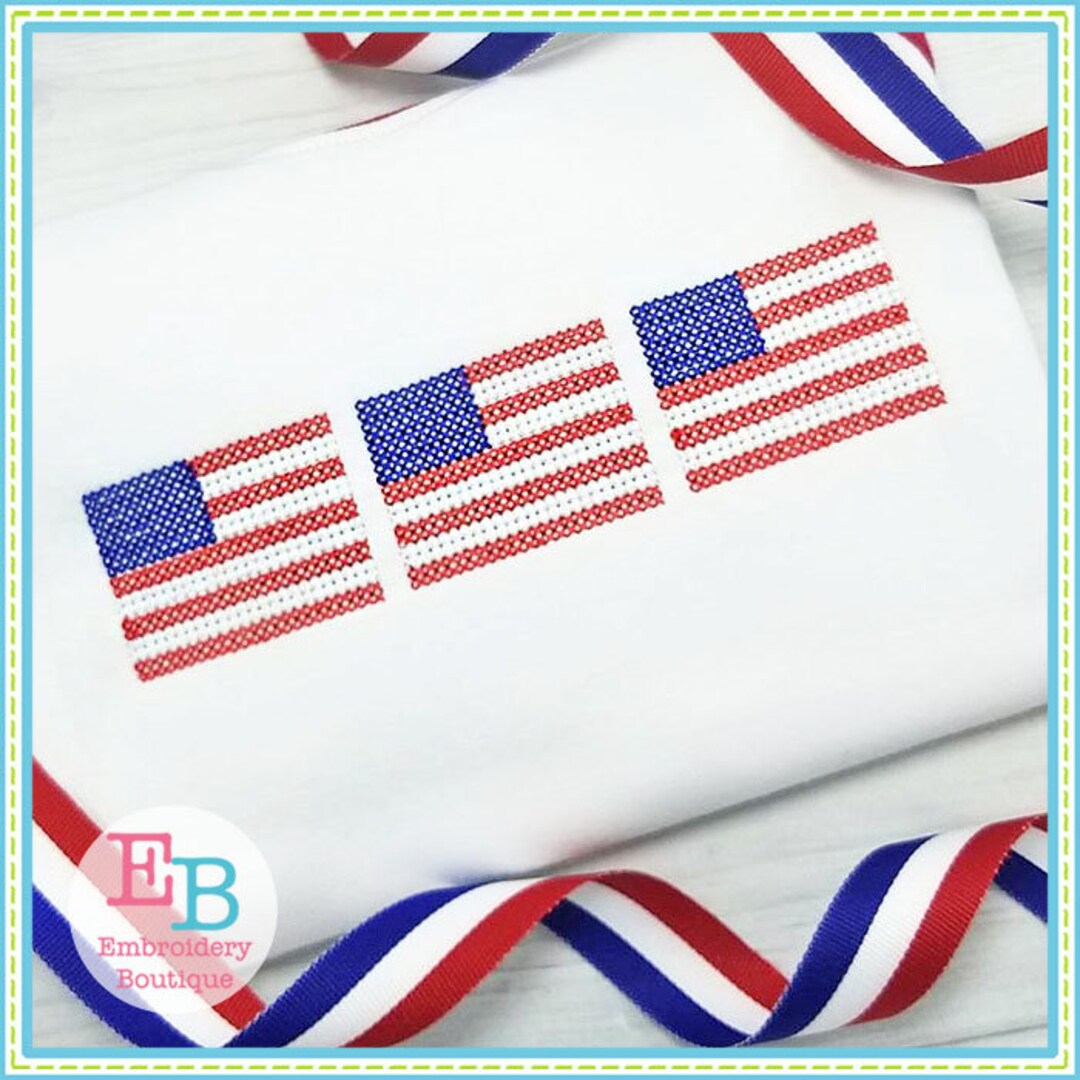 Flags Cross Stitch Design, INSTANT DOWNLOAD, 4th July, Multiple Sizes ...