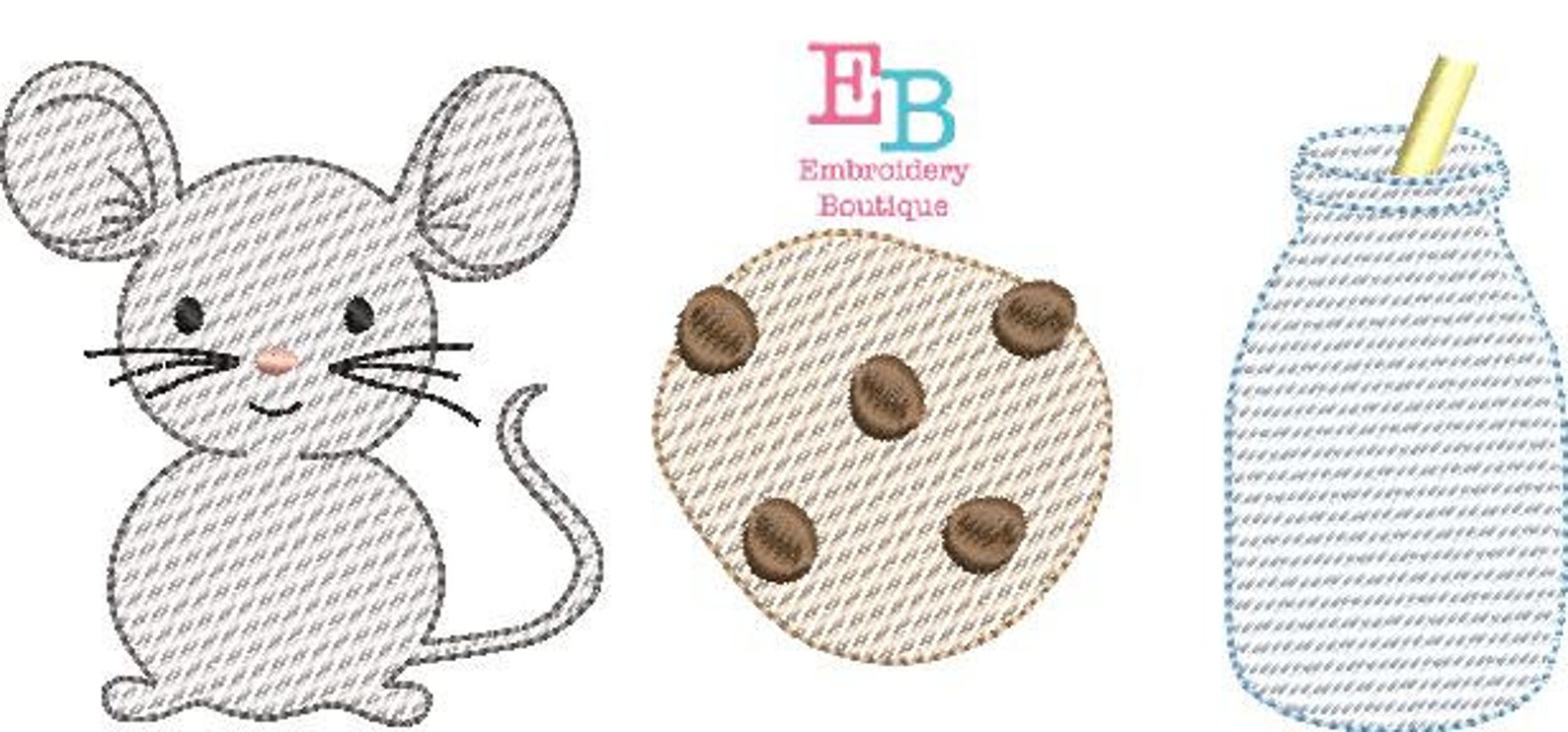 Mouse Cookie Sketch Embroidery Design, INSTANT DOWNLOAD, Multiple Sizes ...