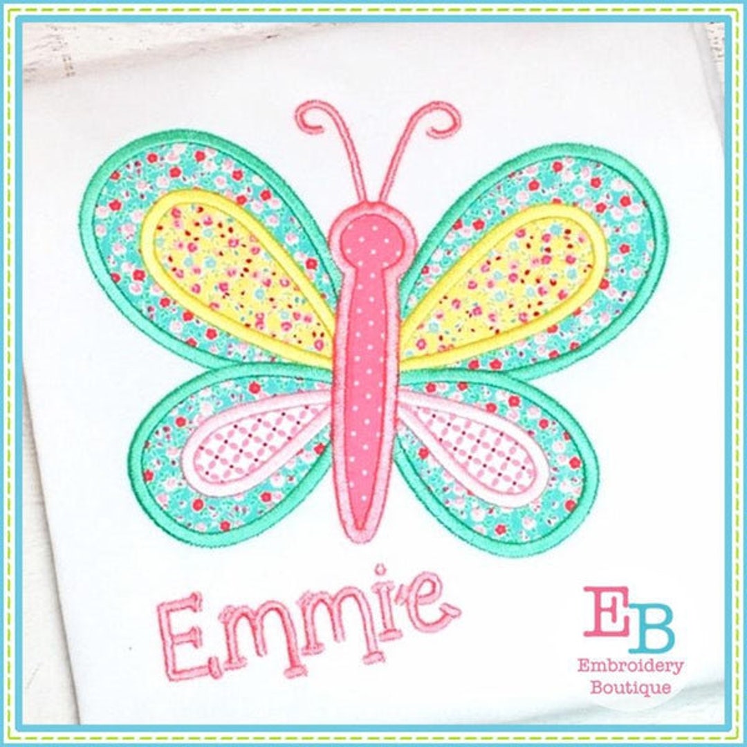 Butterfly Applique: Spring Insect Machine Embroidery Design (digital ...