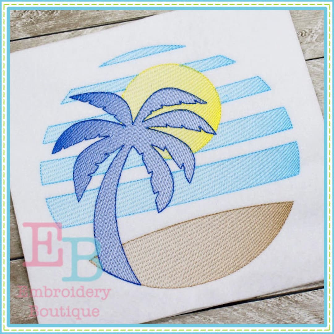 Palm Tree Sun Design, INSTANT DOWNLOAD, Multiple Sizes & Formats ...