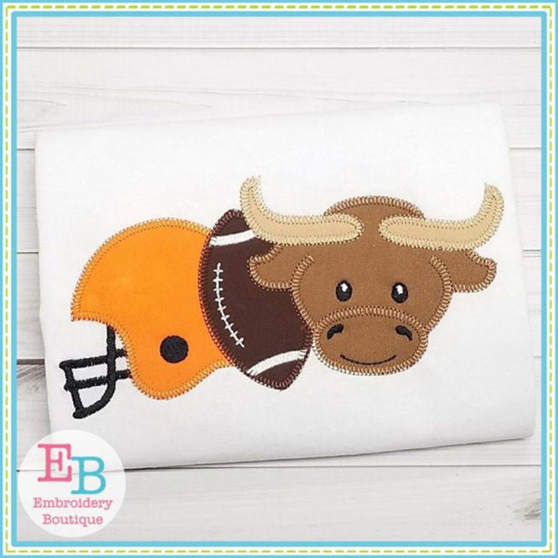 Longhorn Helmet Applique: Football Embroidery Design (digital File) - Etsy