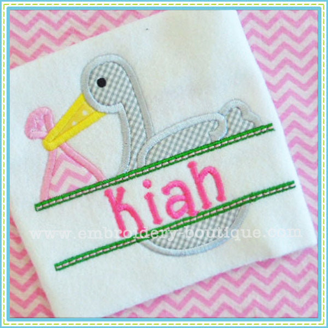 Split Stork Applique, INSTANT DOWNLOAD, Multiple Sizes & Formats ...