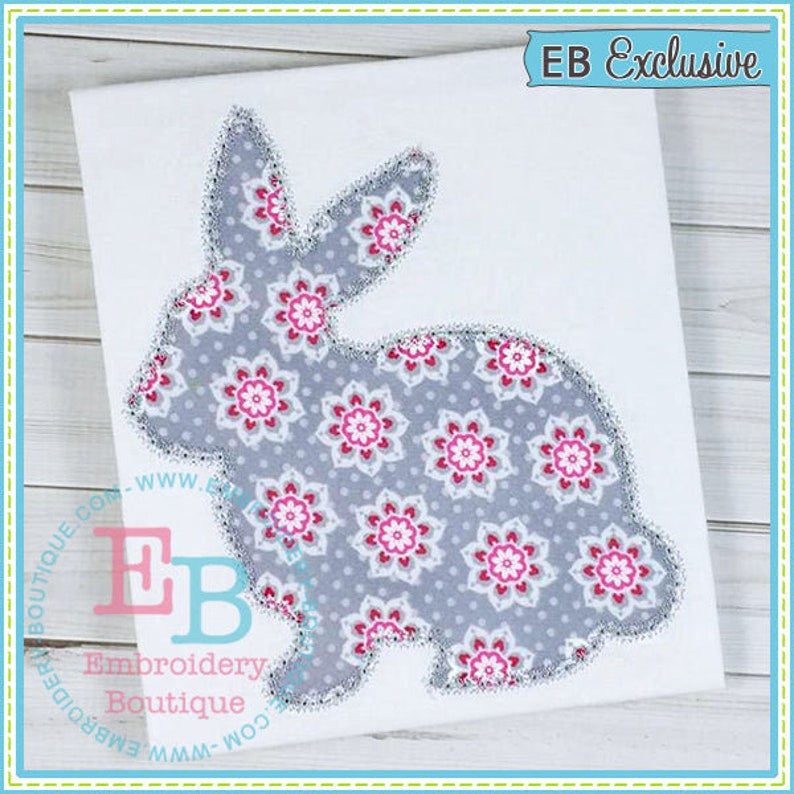 Vintage Bunny Applique: Easter Rabbit Machine Embroidery Design ...