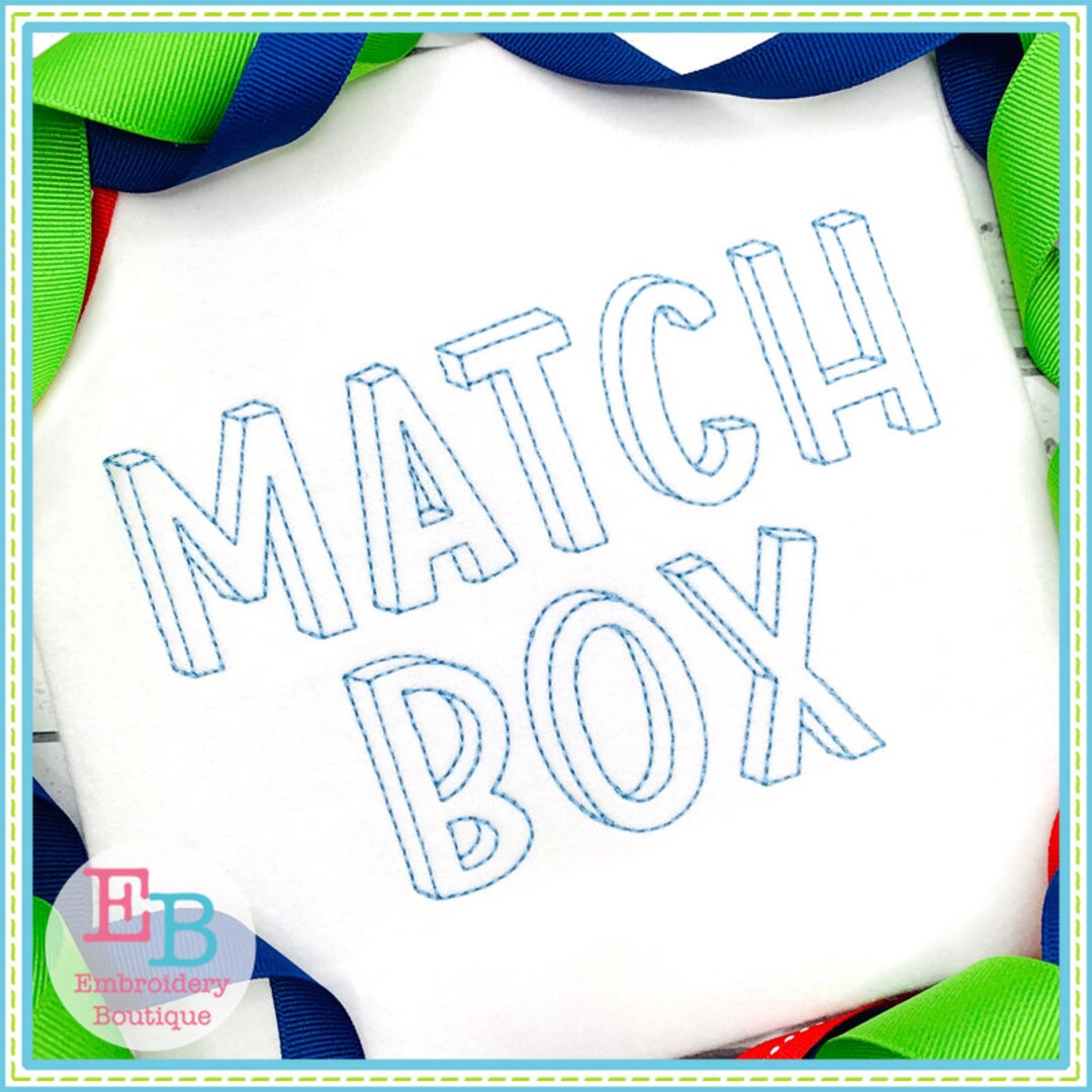 Match Box 3D Alphabet, Embroidery Font, INSTANT DOWNLOAD, Multiple ...