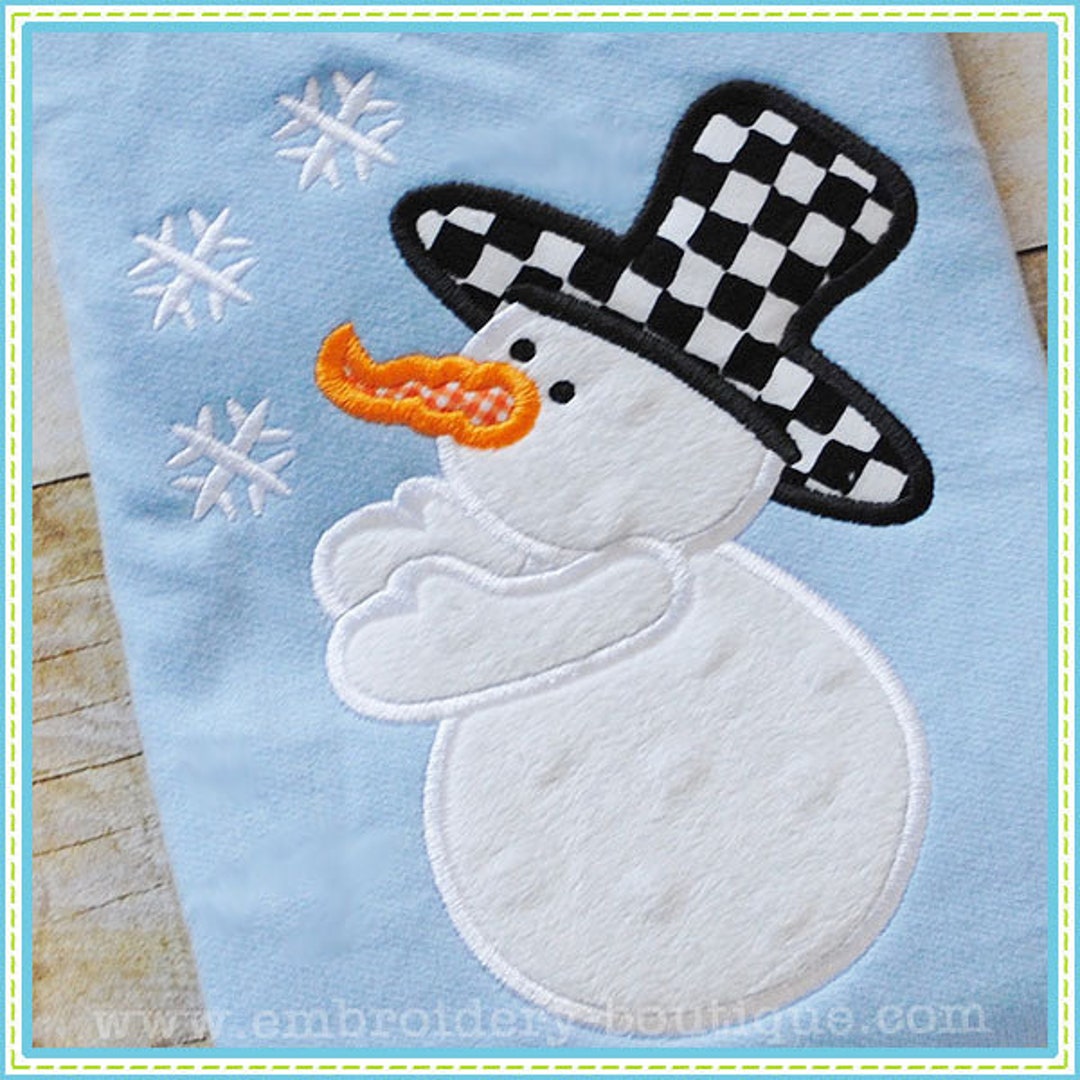 Frosty Flakes Snowman Applique, INSTANT DOWNLOAD, Multiple Sizes ...