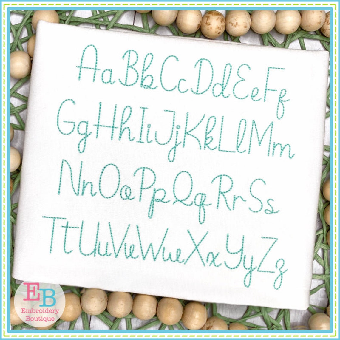 Cursive Embroidery Font: Bean Stitch Alphabet (digital Download) - Etsy