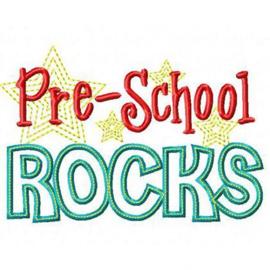 Preschool Rocks Machine Embroidery Design: Back to School (digital File ...