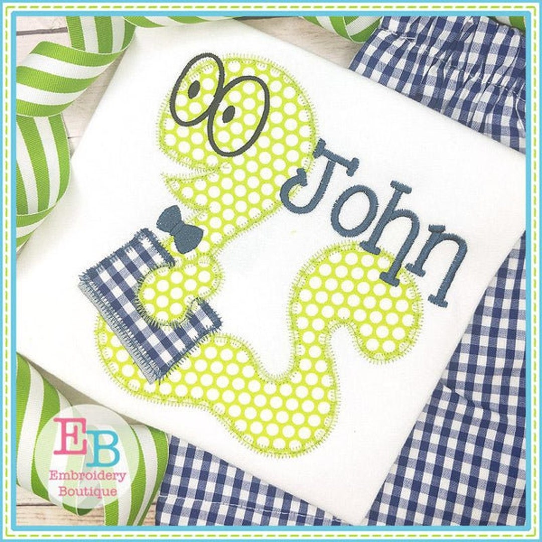 Bookworm Zigzag Applique, INSTANT DOWNLOAD, Multiple Sizes & Formats ...