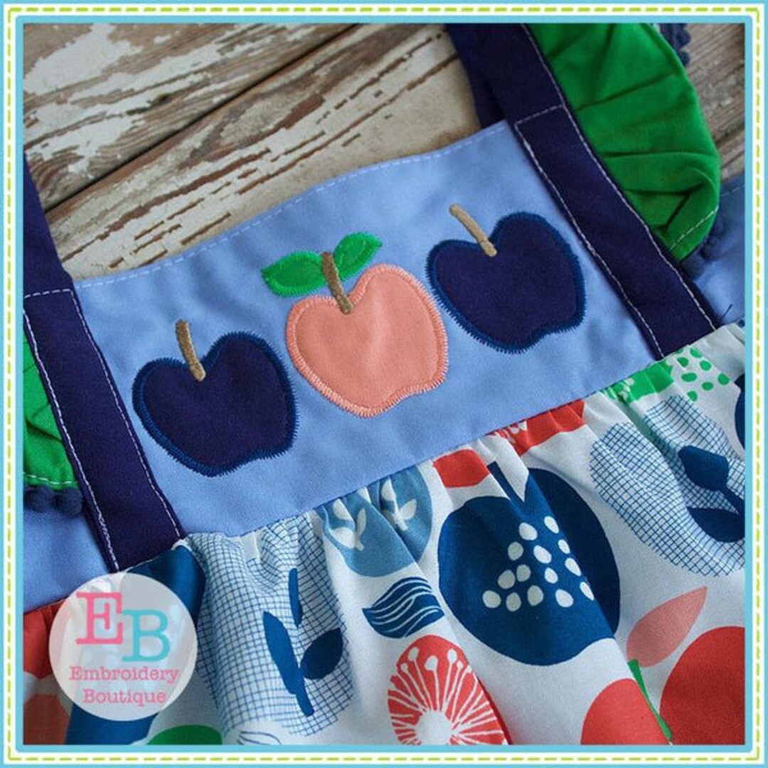 Apple Trio Zigzag Applique, INSTANT DOWNLOAD, Multiple Sizes & Formats ...
