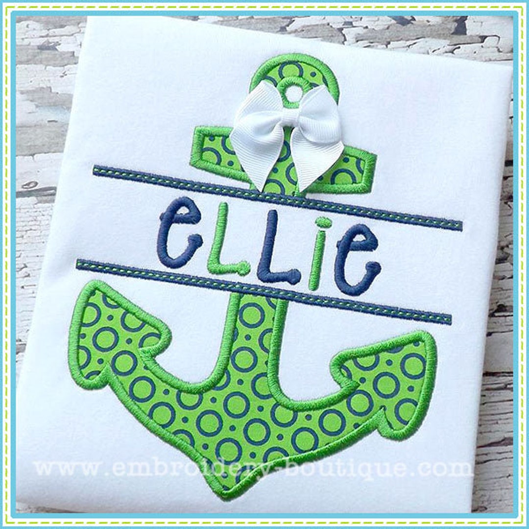 Split Anchor Applique, INSTANT DOWNLOAD, Multiple Sizes and Formats ...