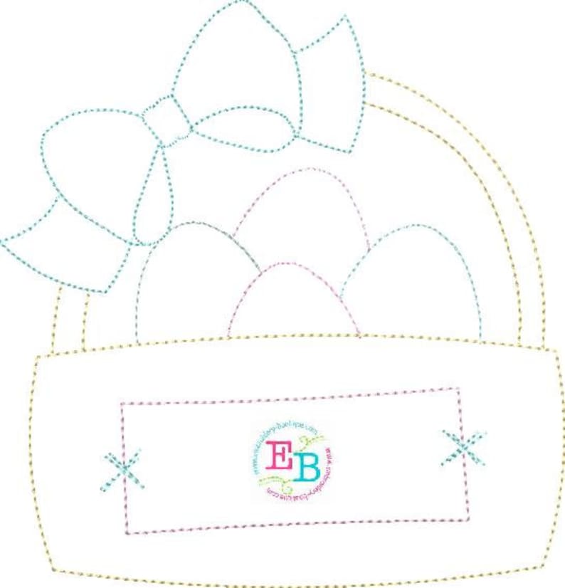 Eggs Bow Basket Applique INSTANT DOWNLOAD Multiple Sizes & - Etsy