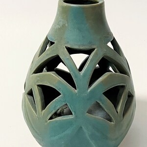 Art Nouveau Carved Ceramic Vase - Votive Holder - Etsy
