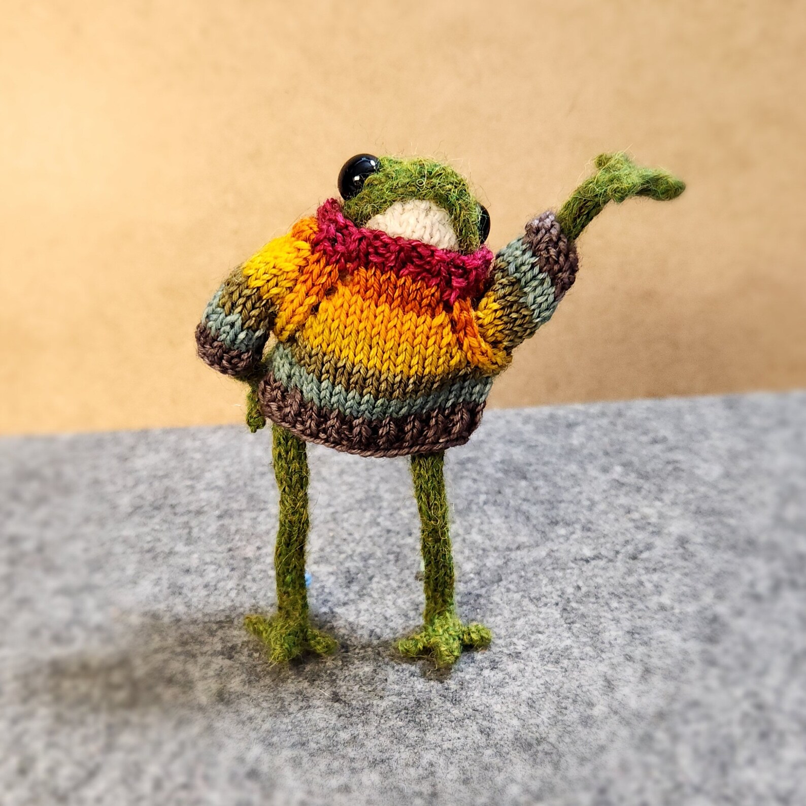 MADE TO ORDER: Frog Sweater Amigurumi Handmade Knit Stuffed Animal Toy ...