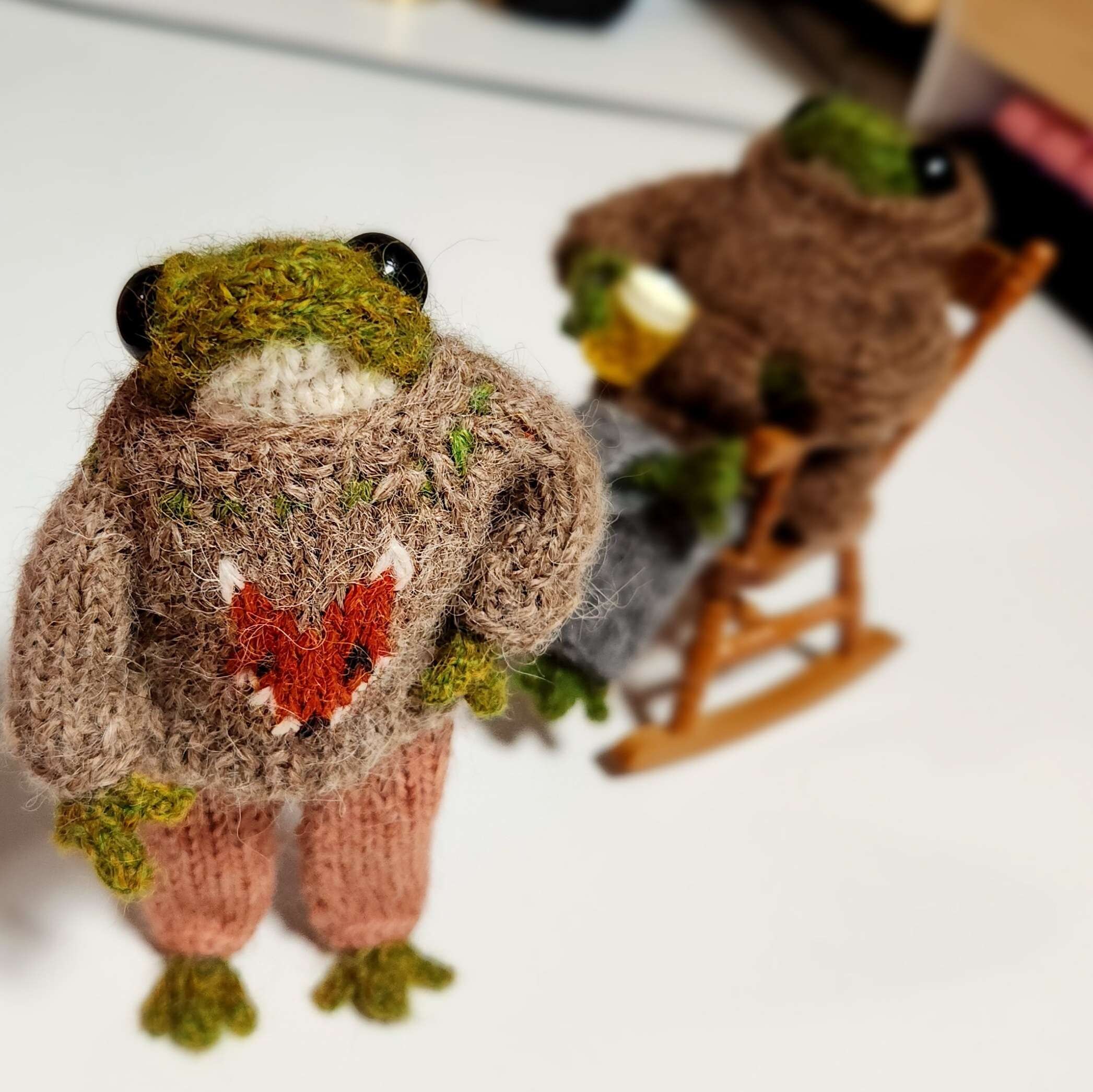 MADE TO ORDER: Frog Sweater Amigurumi Handmade Knit Stuffed Animal Toy ...