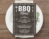 Items similar to Printable Rustic BBQ Party Menu - Cookout Party Menu ...