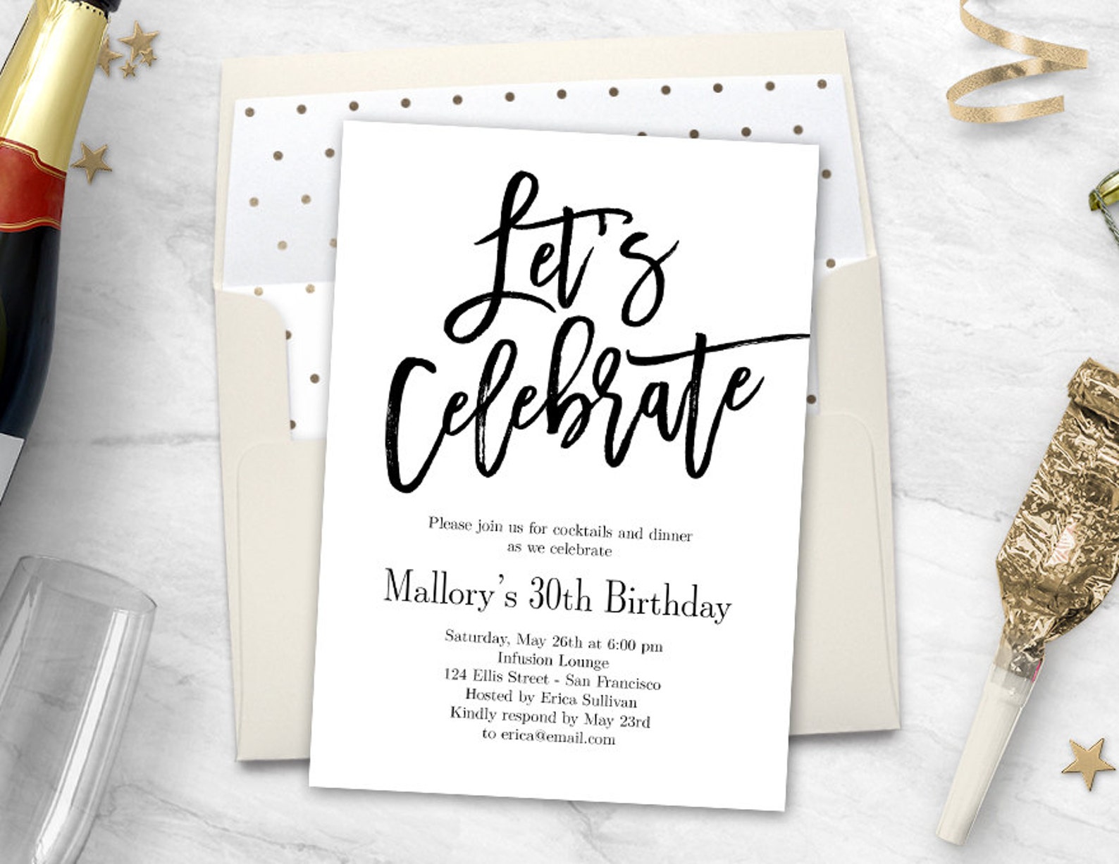Printable Party Invitation With Bonus Printable Envelope Liner | Etsy