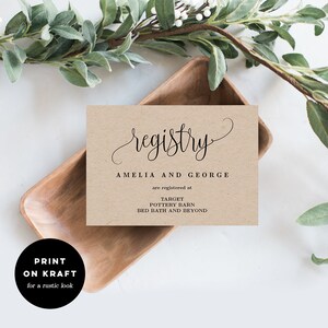 Registry Cards Editable Template - Printable PDF Template - Wedding ...