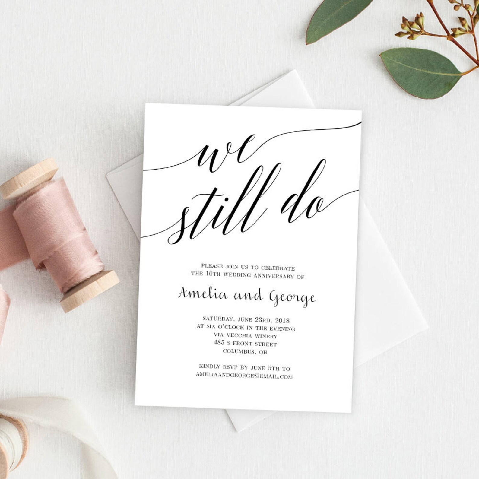 We Still Do Wedding Anniversary Invitation Template - Etsy