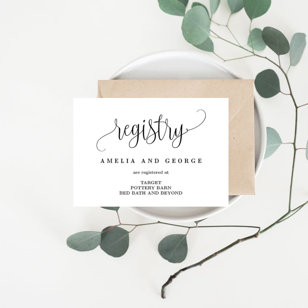 Registry Cards Editable Template - Printable PDF Template - Wedding ...