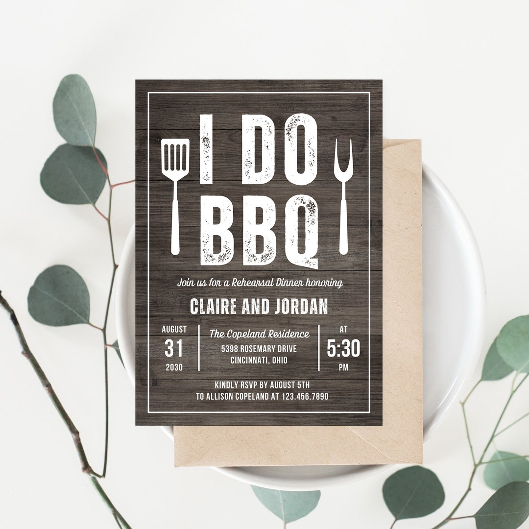 Printable I Do BBQ Party Invitation - Rehearsal Dinner Wedding ...