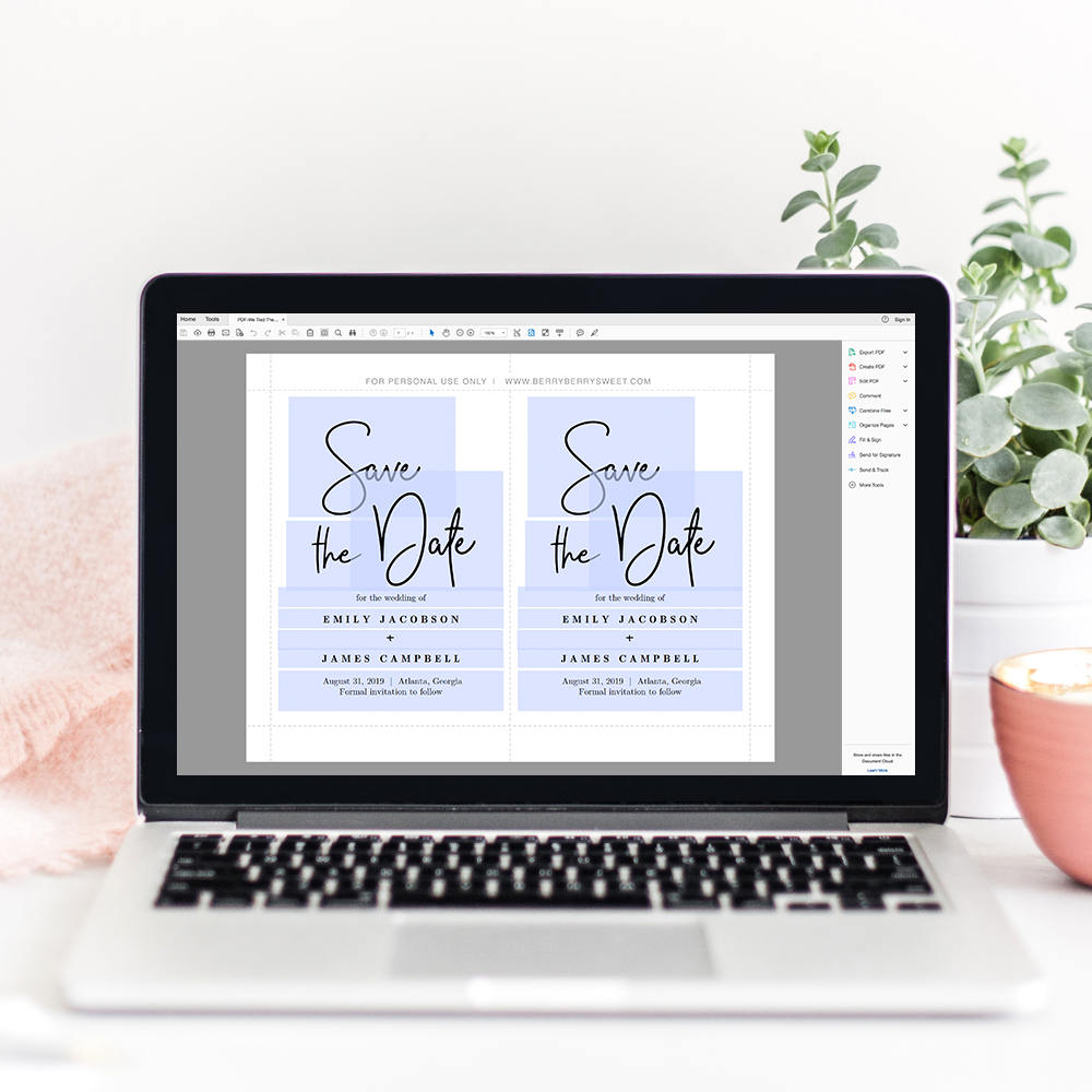 Fun Writing EDITABLE COLOR Save the Date Template Wedding | Etsy